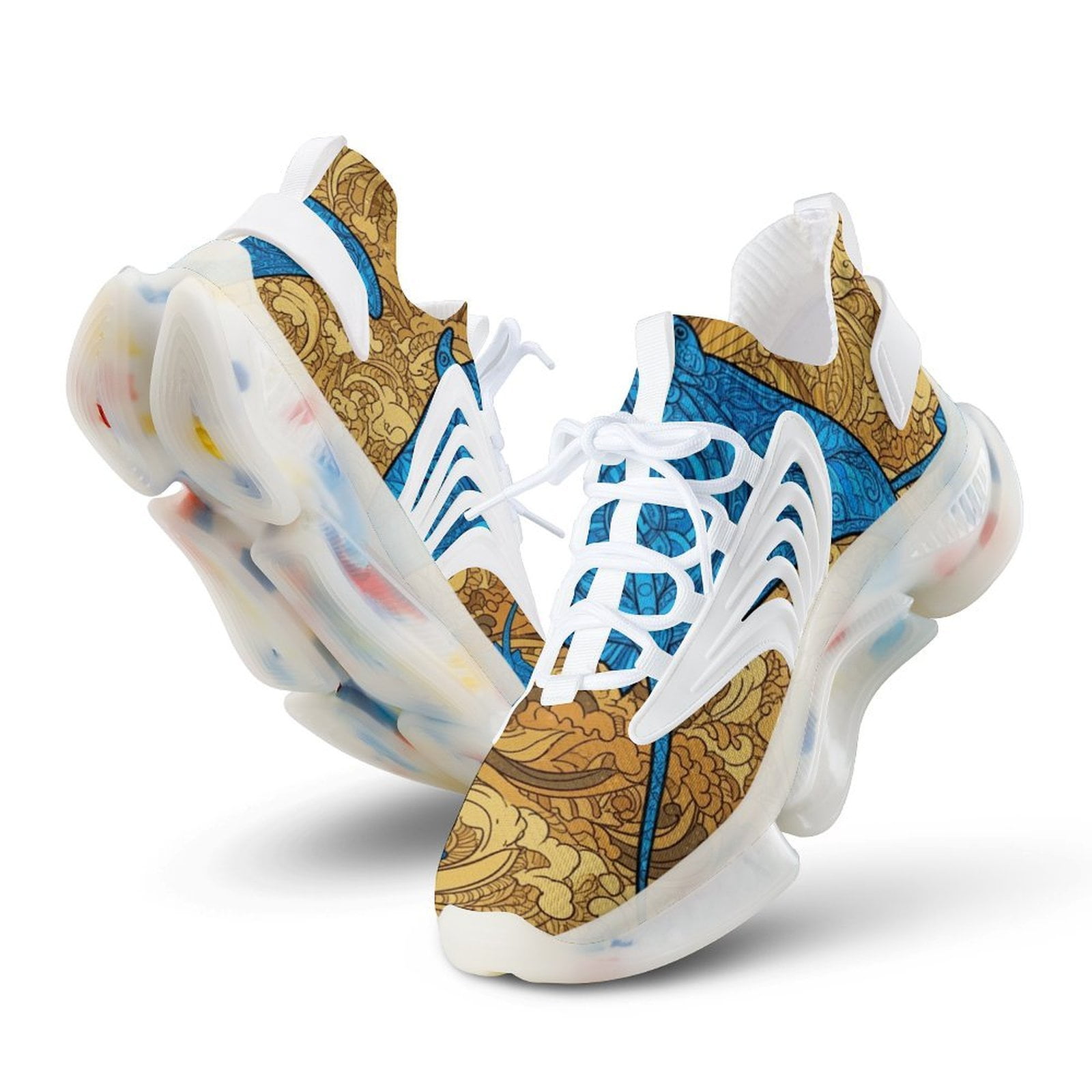 Blue Manta Ray Pattern Walking Shoes for Men Woman Lightweight Tennis ...