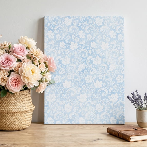 Blue Maple Leaf Canvas Wall Art for Living Room, Country Farmhouse ...