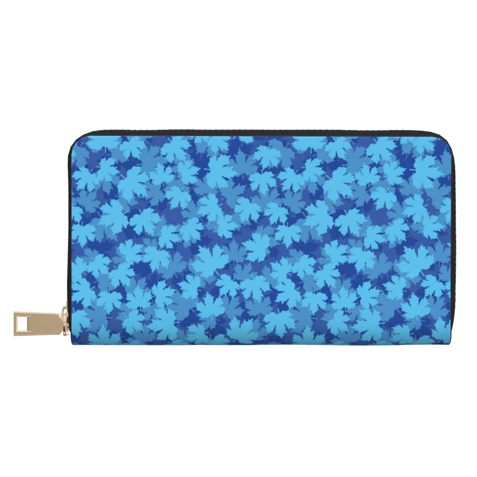 Blue Maple Leaf Wallet Women, Leather Bifold Multi Card Wallet, Women's ...