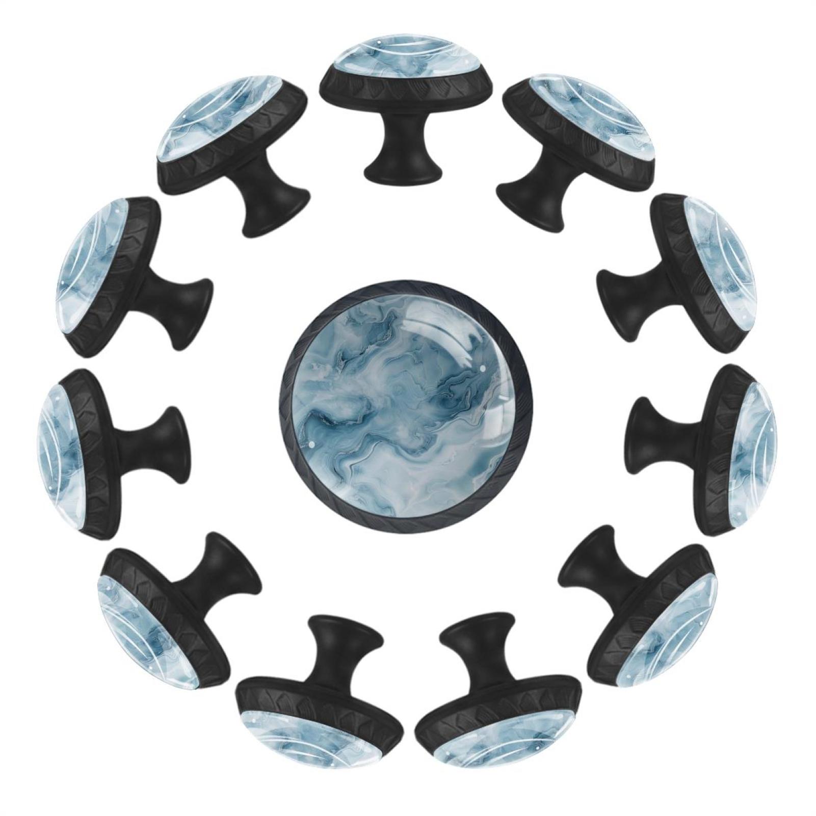 Blue Marble 35MM Round Glass Cabinet Knobs, Kitchen Knobs for Drawer ...
