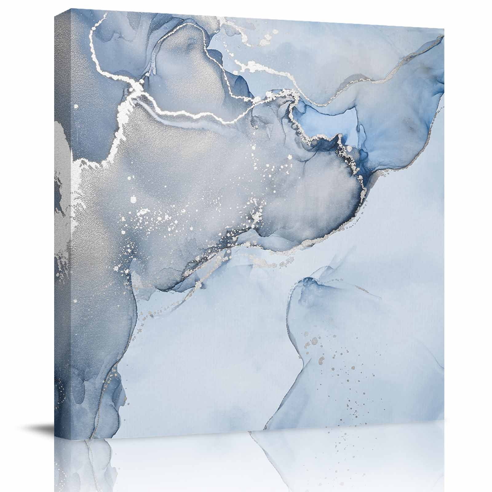 Blue Marble Abstract Clouds Water Ripple Canvas Artwork Painting Art ...