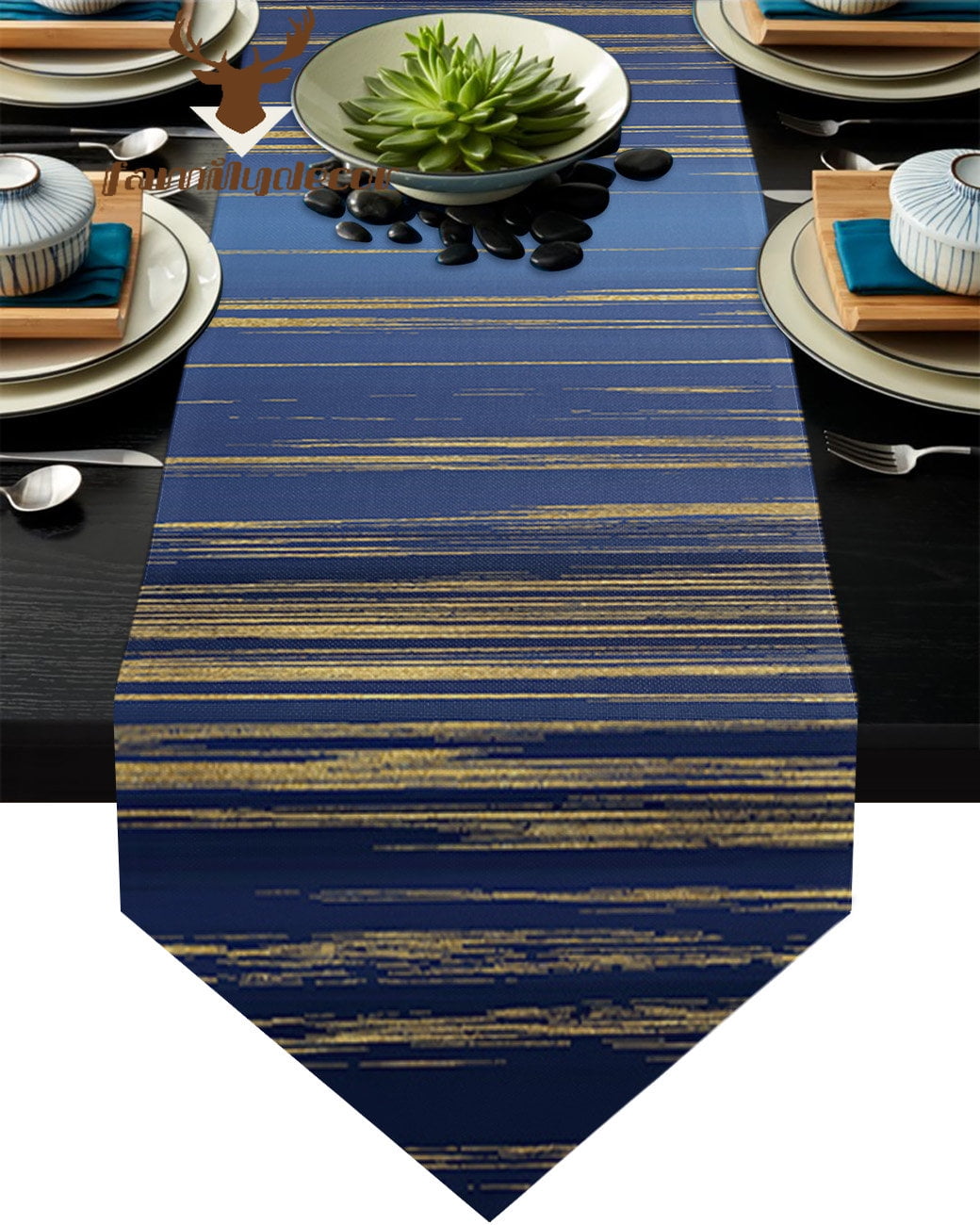 Blue Marble Abstract Modern Table Runner Country Wedding ration ...