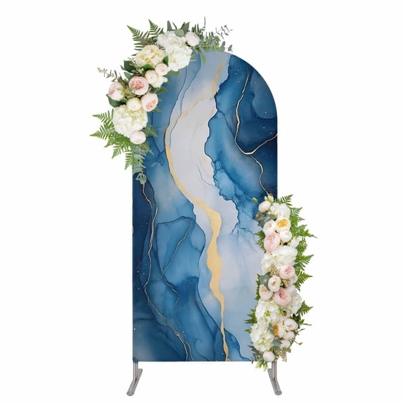 Blue Marble Arch Backdrop Cover 4FT, Modern Abstract Ink Painting ...