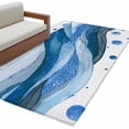 Blue Marble Area Rug 3x5 Washable Rug Non Slip Modern Gradient Abstract ...