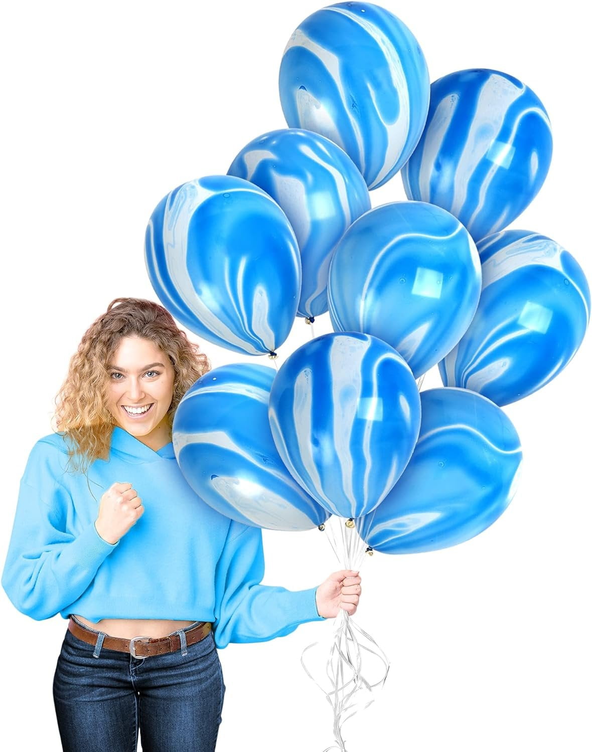 Blue Marble Balloons - 12 Inch Latex Balloons - 100 Pack - Walmart.com