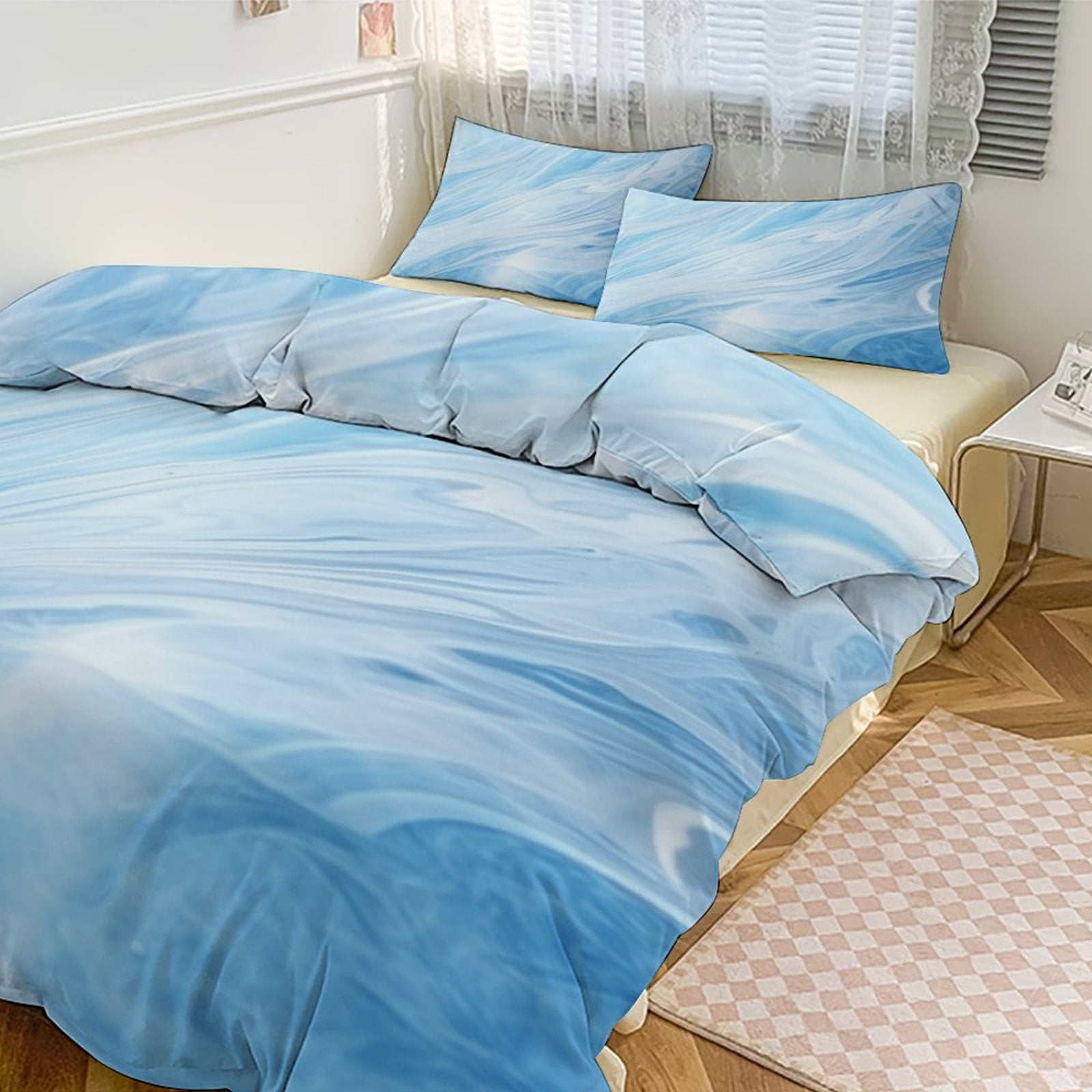 Blue Marble Bedding Set with Zipper Closure for Girls & Boys - Walmart.com