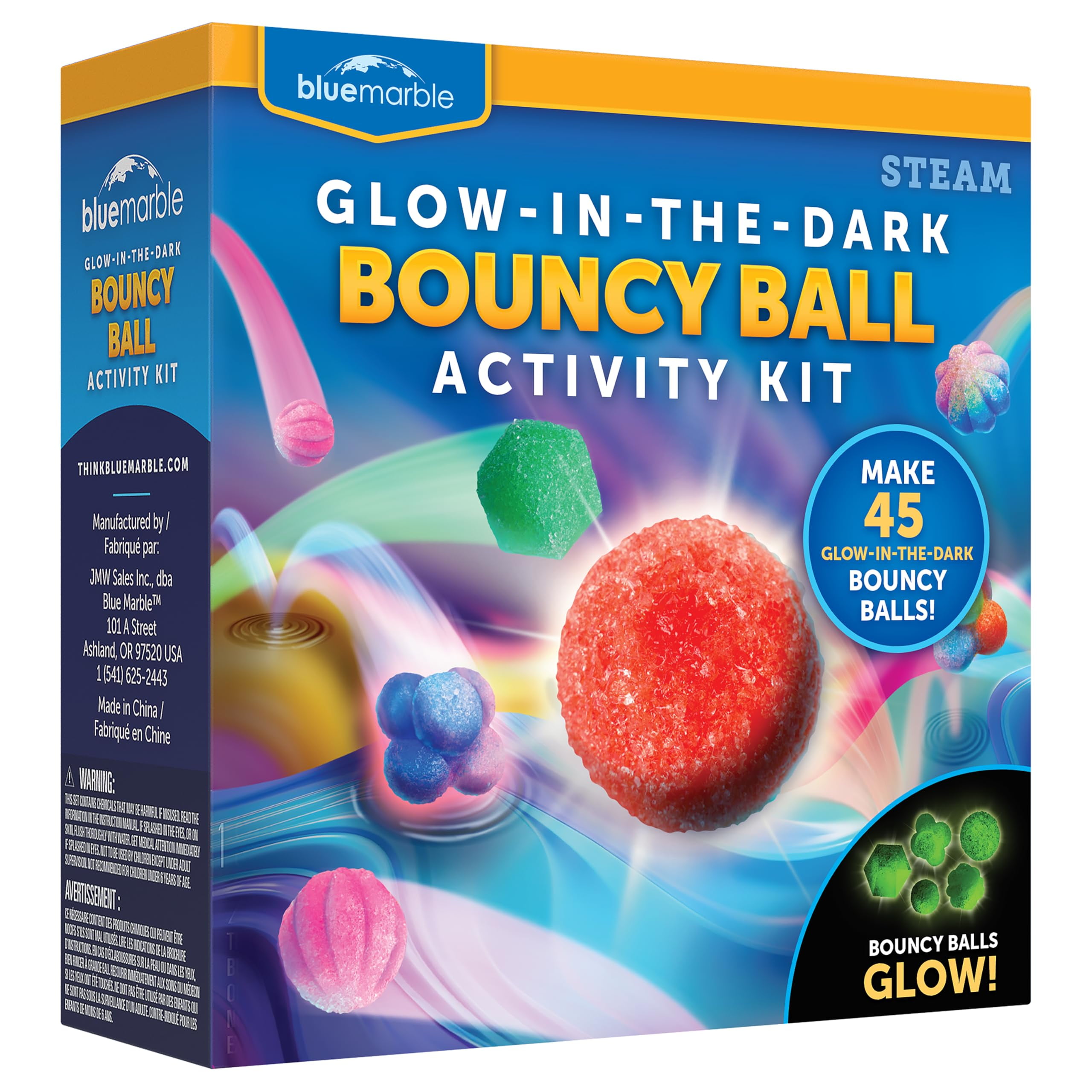 Blue Marble Bouncy Ball AIF9 Science Kit - Make 45 Glow in The Dark ...