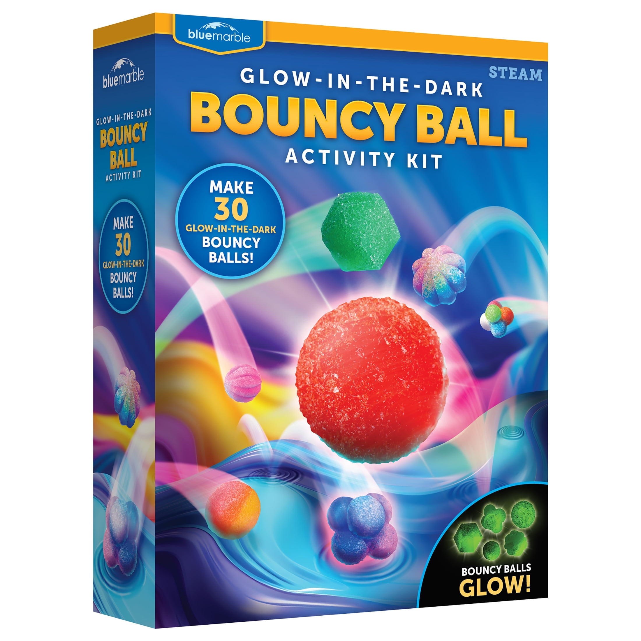 Blue Marble Bouncy Ball Science Kit, DIY STEM Kit to Make 30 Glow-in ...