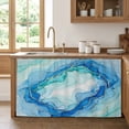 Blue Marble Cabinet Curtains 32" W x 55" L Modern Abstract Art ...