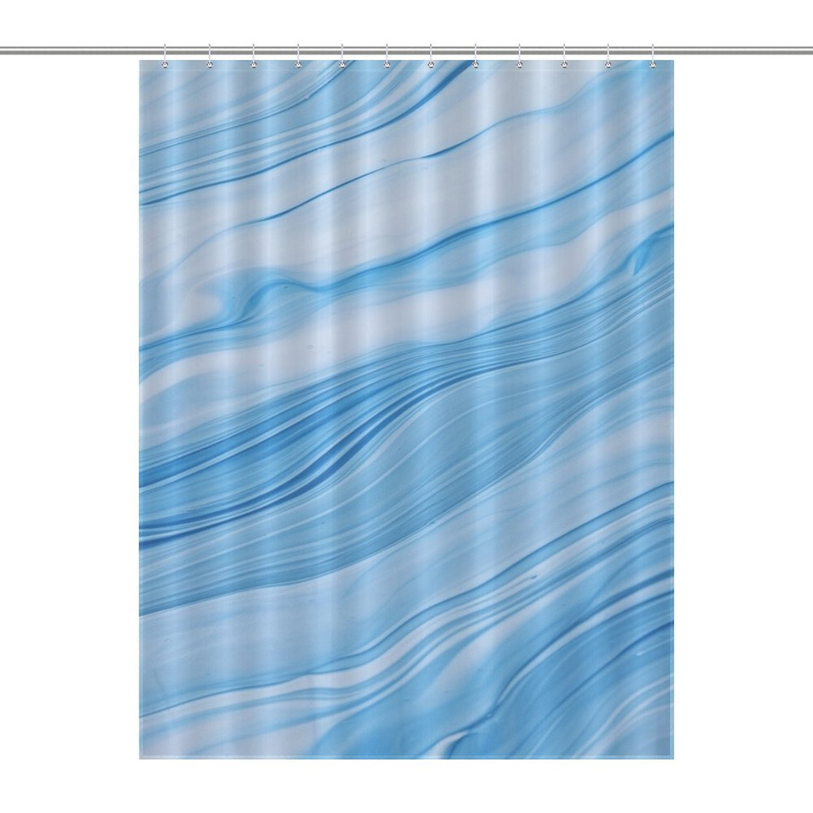 Blue Marble Cloth Fabric Bathroom Decor Set with Hooks - Walmart.com