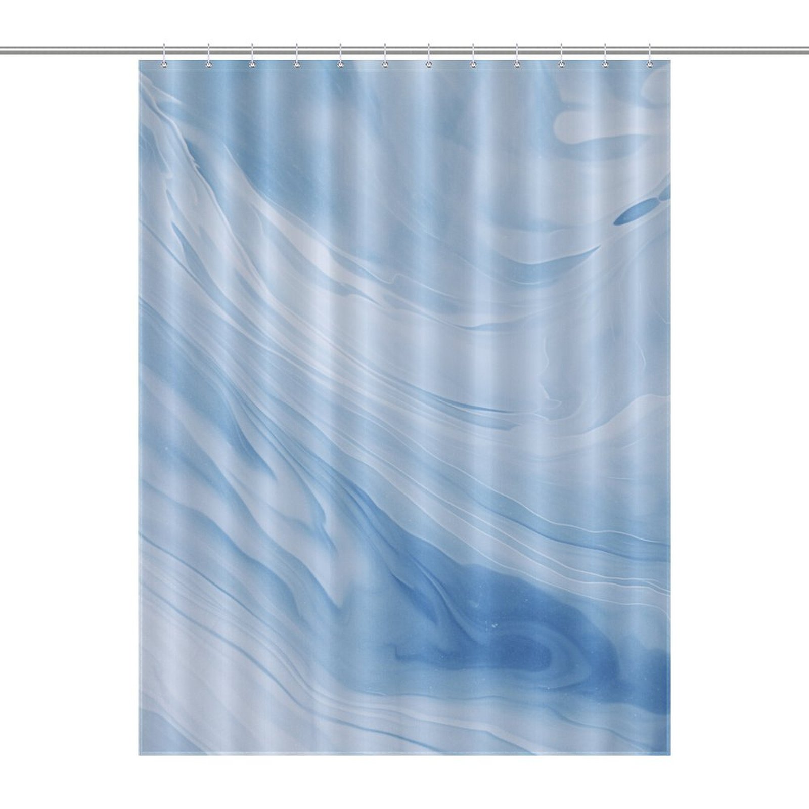 Blue Marble Cloth Fabric Bathroom Decor Set with Hooks - Walmart.com