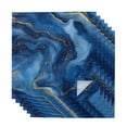 Blue Marble Cloth Napkins, Ink Painting Modern Ombre Abstract Washable ...