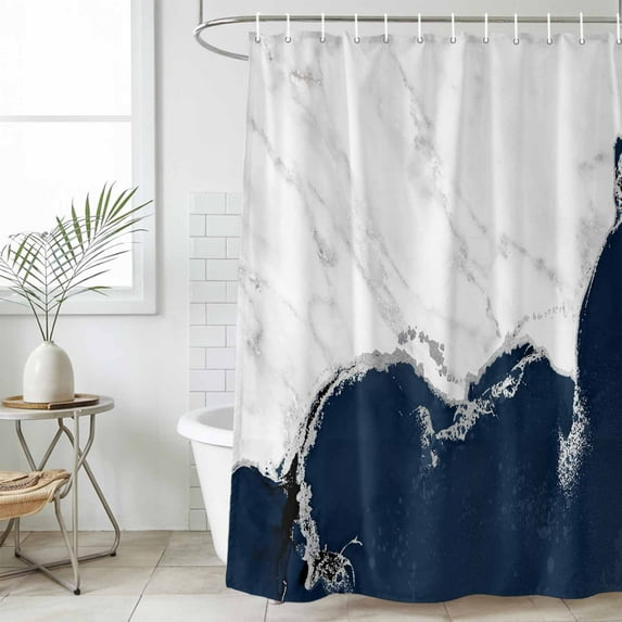 Blue Marble Crack Waterproof Fabric Shower Curtain,Modern Abstract ...