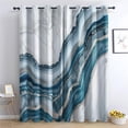 Blue Marble Curtains, White Glitter Fluid Room Darkening Curtains for ...
