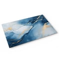 Blue Marble Door Mat Gradient Gold Fluid Texture Abstract Art Non Slip ...