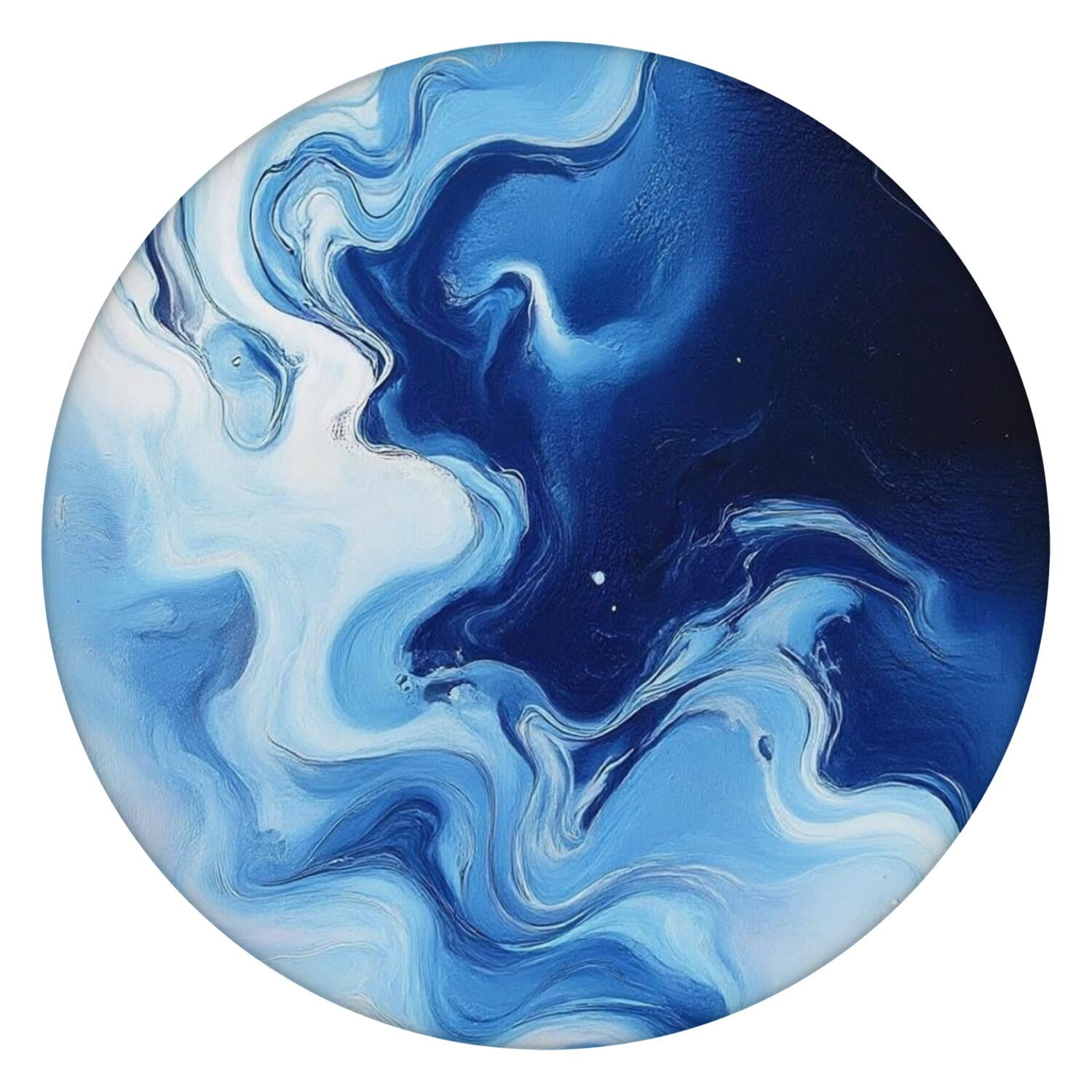 Blue Marble Flow Pattern Round Fitted Tablecloth with Elastic Edge ...