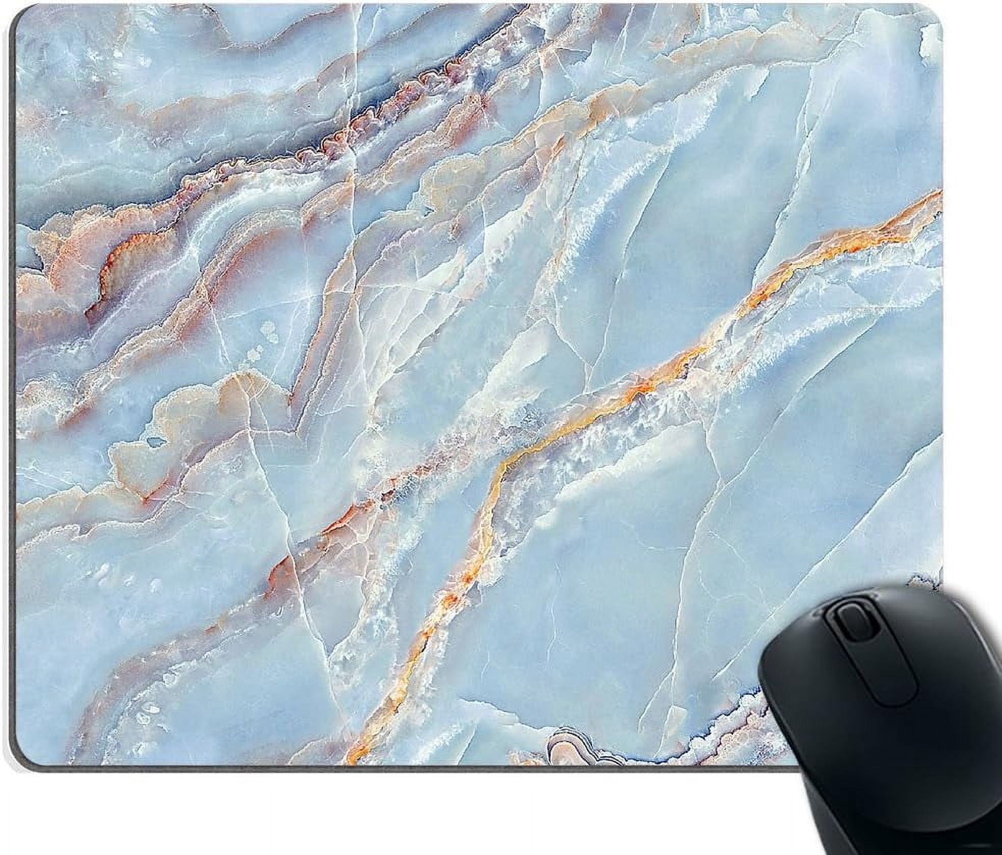 Blue Marble Gaming Mouse Pad Custom Texture NonSlip Rubber Base, 9.5x7 ...