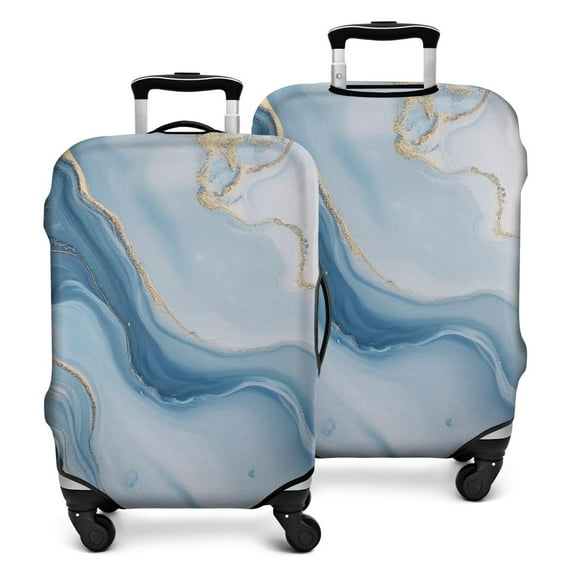Blue Marble Gold Line Pattern Luggage Cover Fashion Suitcase Cover ...