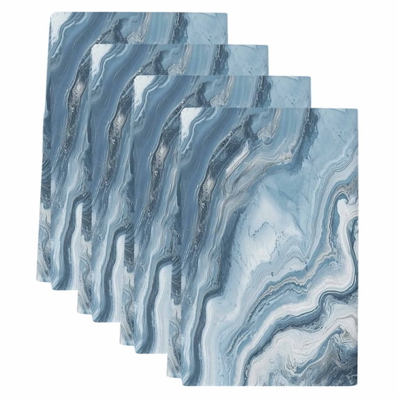 Blue Marble Kitchen Towels Set of 4, Absorbent Microfiber Dish Tea ...