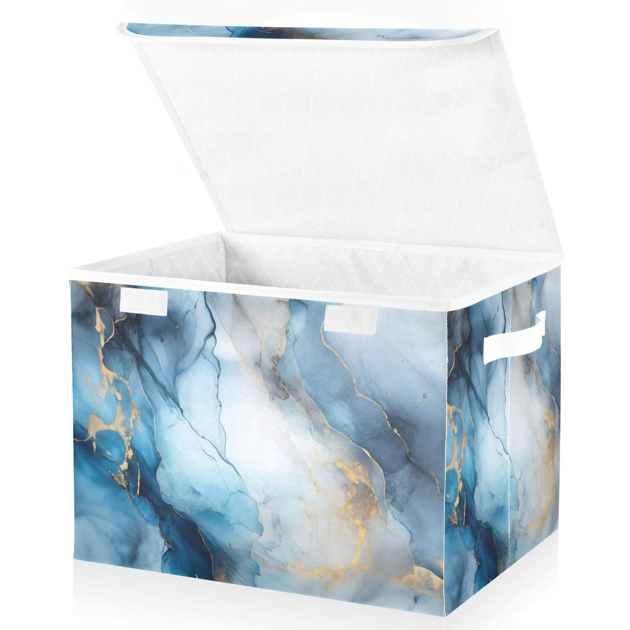 Blue Marble Large Lidded Bin Foldable Storage Baskets Boxes Cubes Lids ...