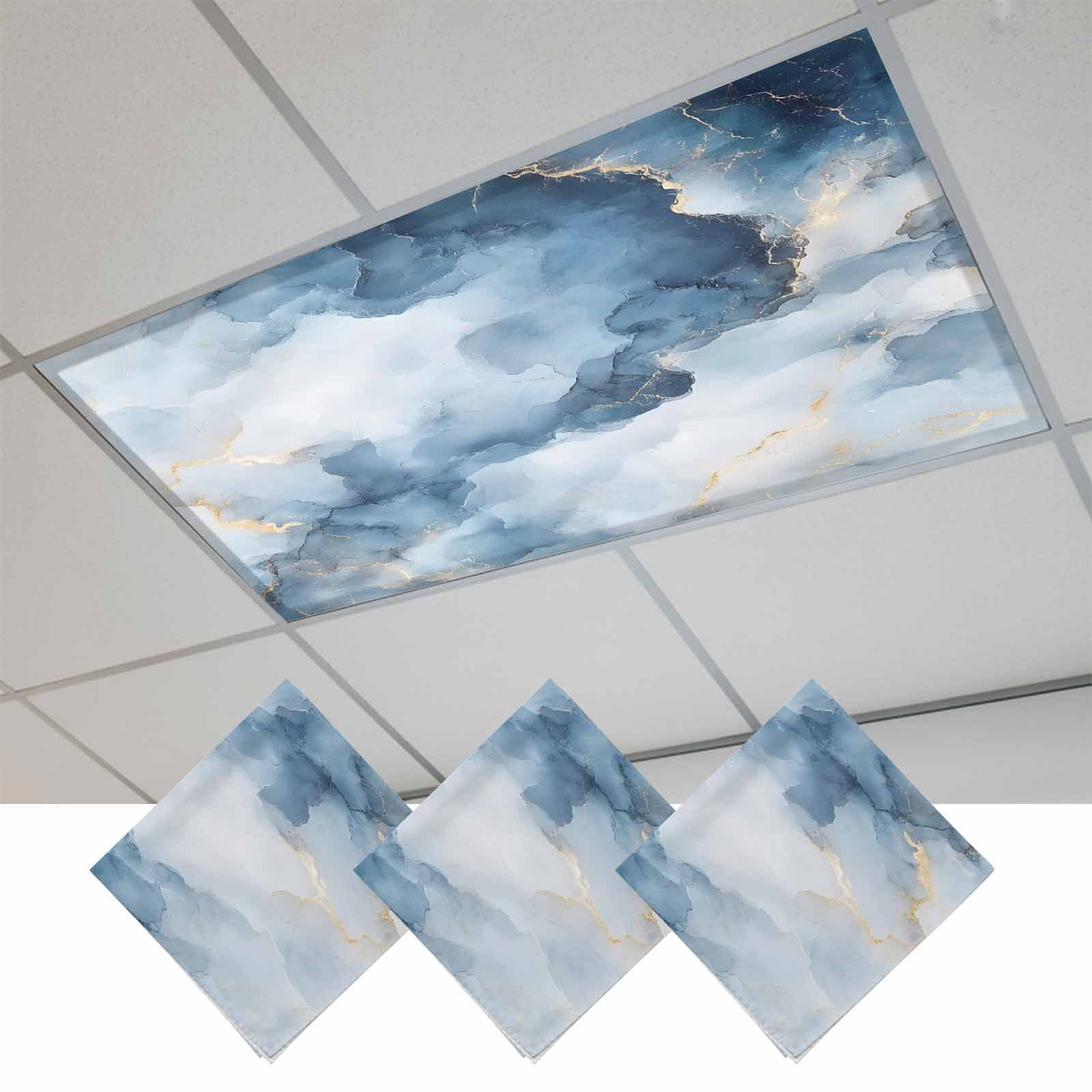 Blue Marble Magnetic Fluorescent Light Covers for Ceiling Lights 2 x 4 ...