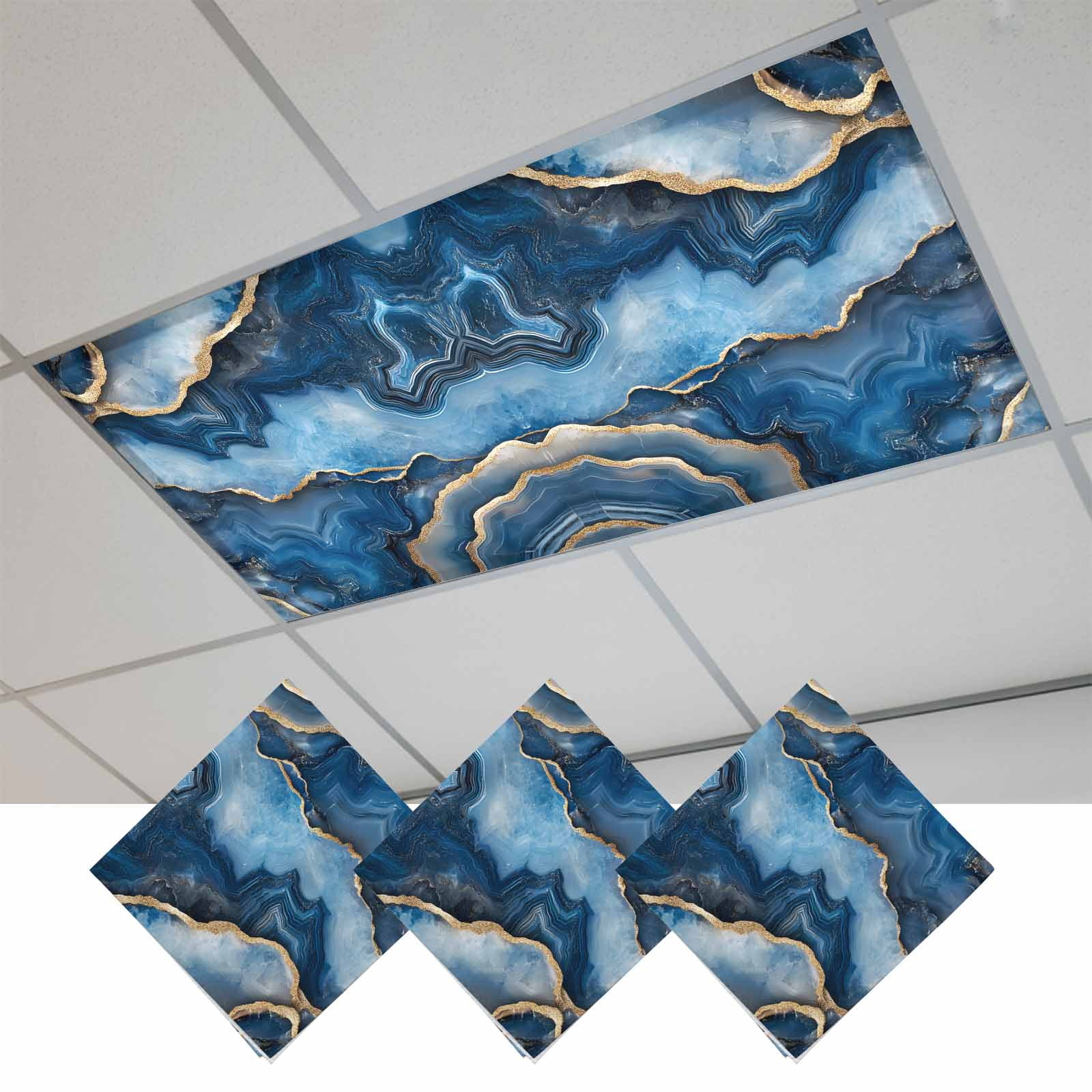 Blue Marble Magnetic Fluorescent Light Covers for Ceiling Lights 2x4Ft ...