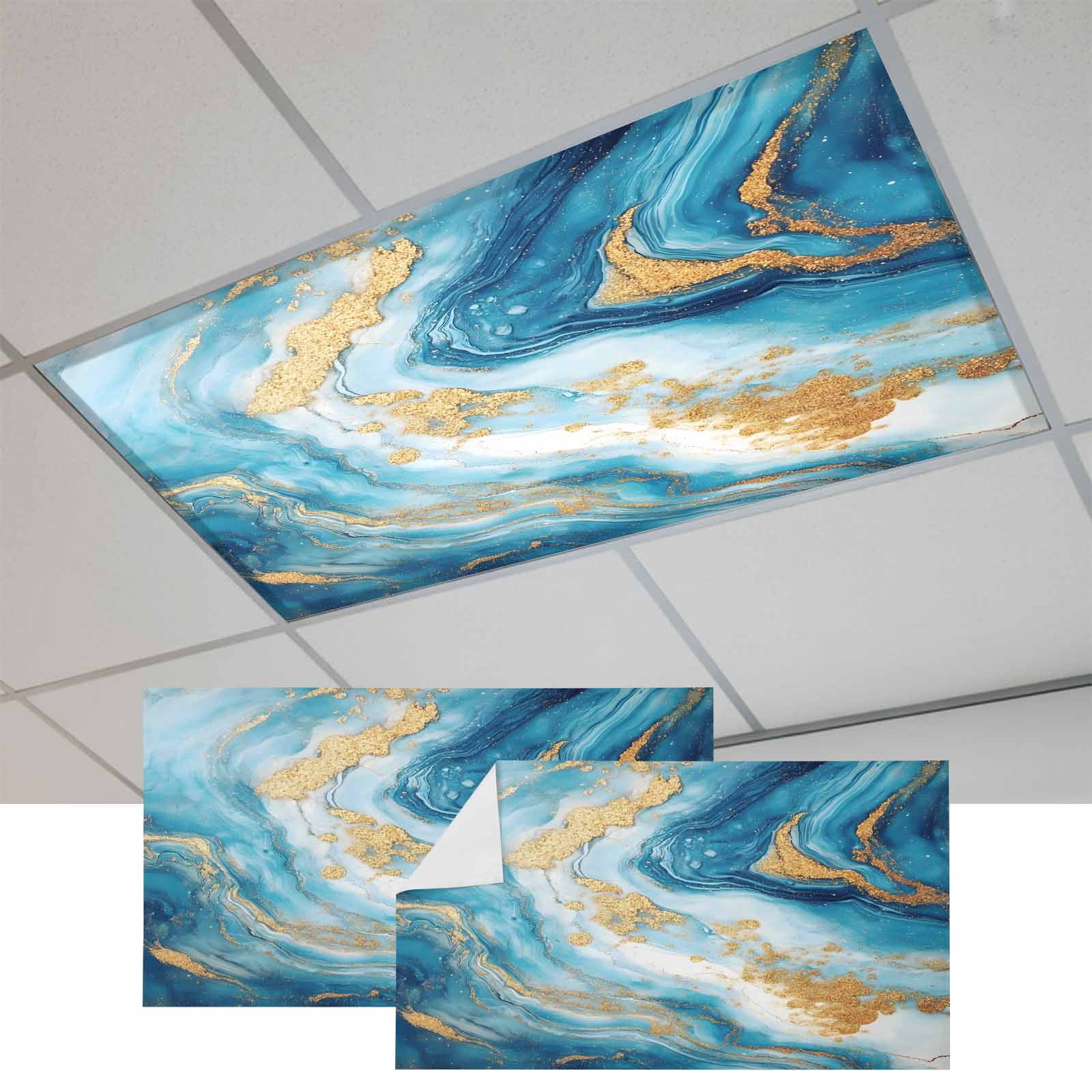 Blue Marble Magnetic Fluorescent Light Covers for Ceiling Lights 2x4Ft ...