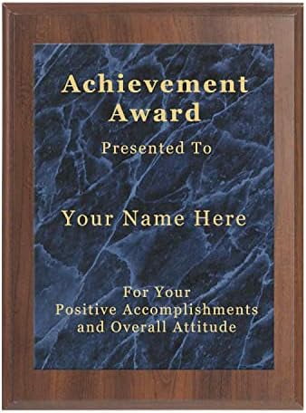 Blue Marble Mist Cherry Plaque - Custom Plaque Award with Personalized ...