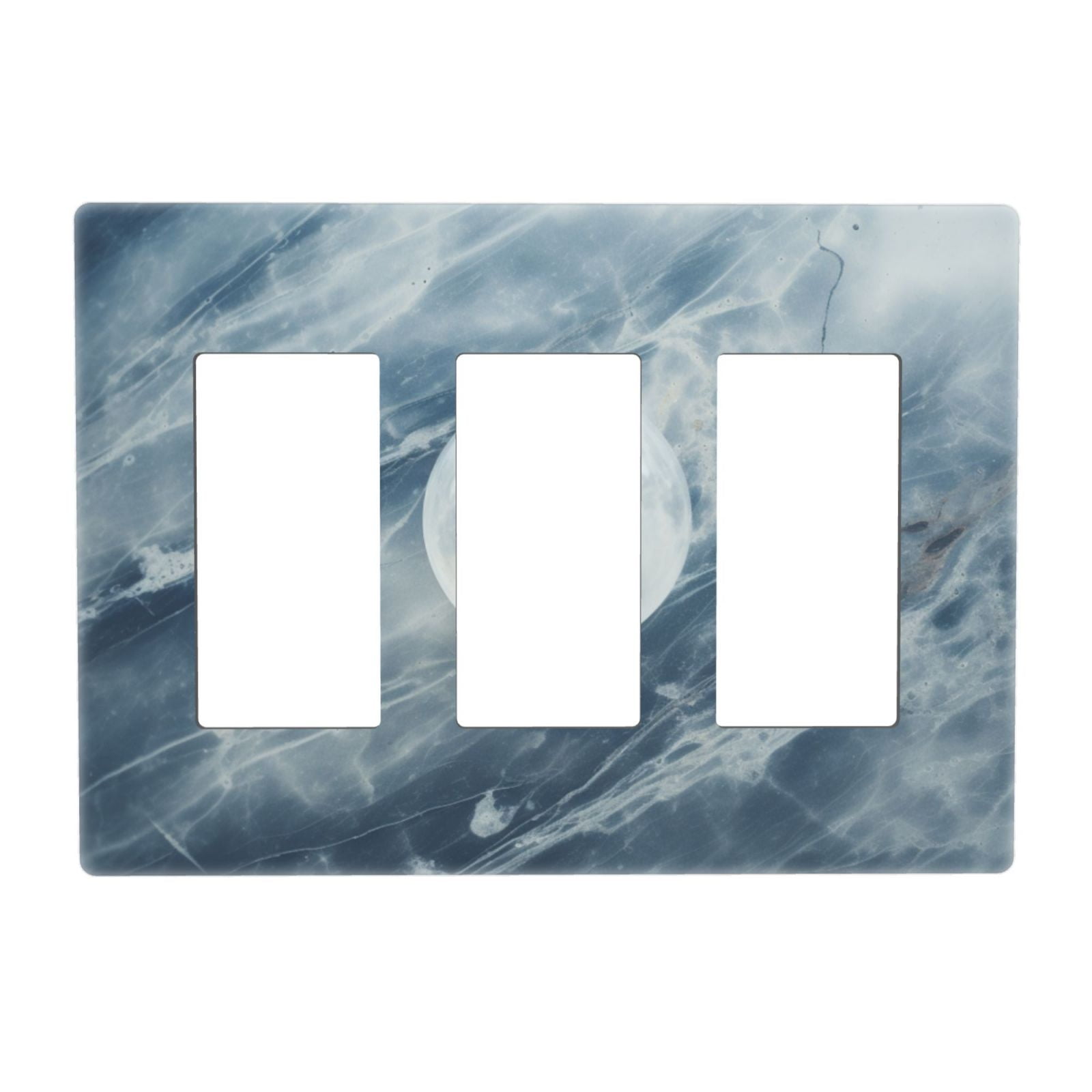 Blue Marble Modern Luxury Switch Cover Decorative Wall Plate 3-Gang ...