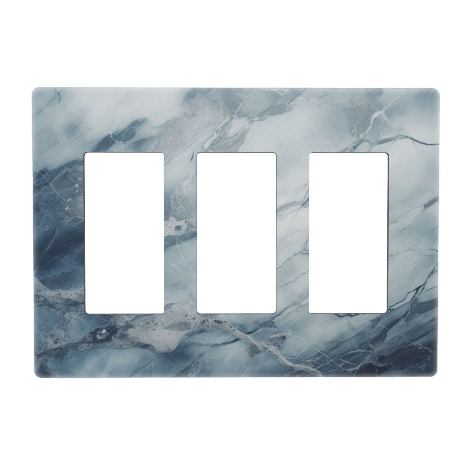 Blue Marble Modern Luxury Switch Cover Decorative Wall Plate 3-Gang ...