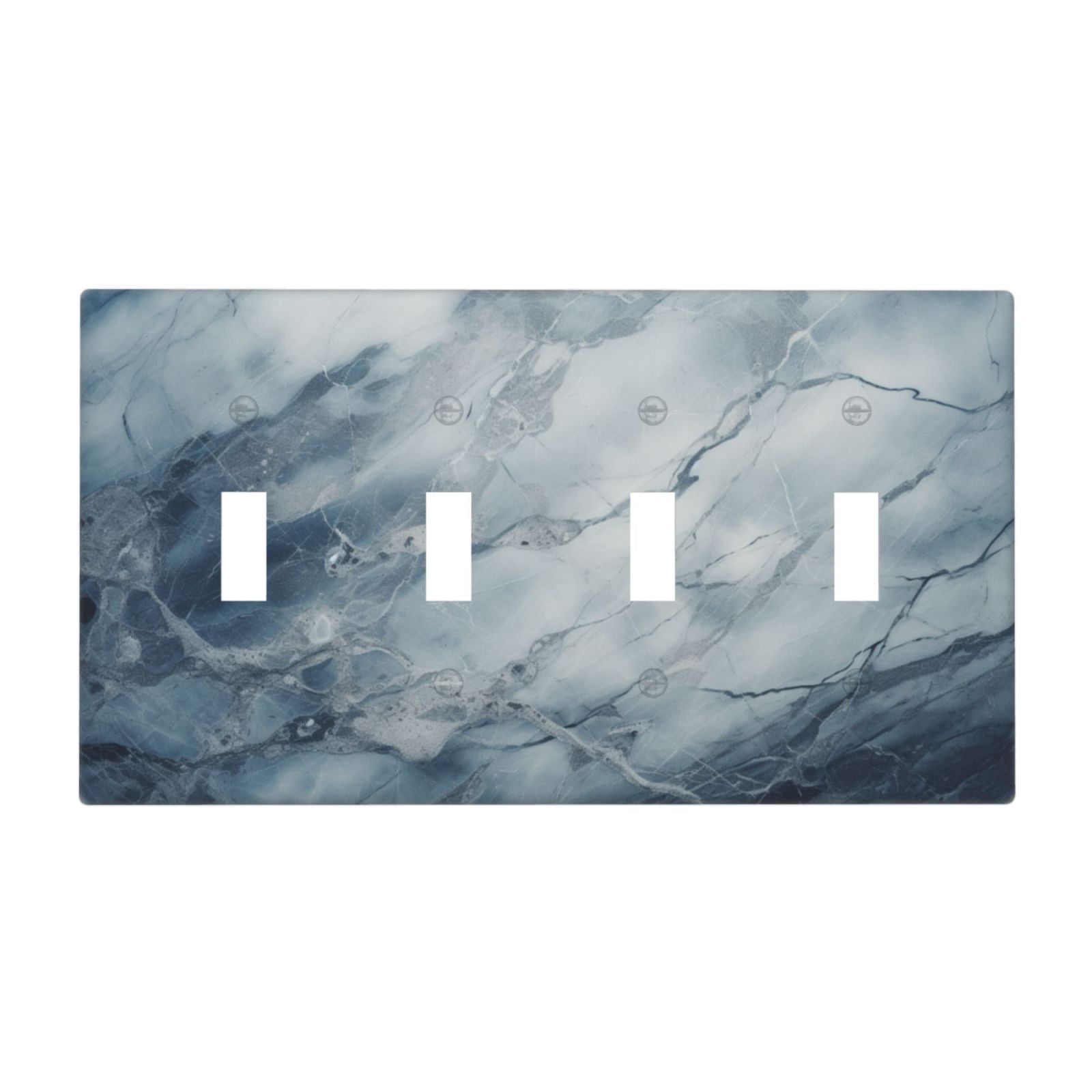 Blue Marble Modern Luxury Switch Cover Decorative Wall Plate / 4-Gang 4 ...