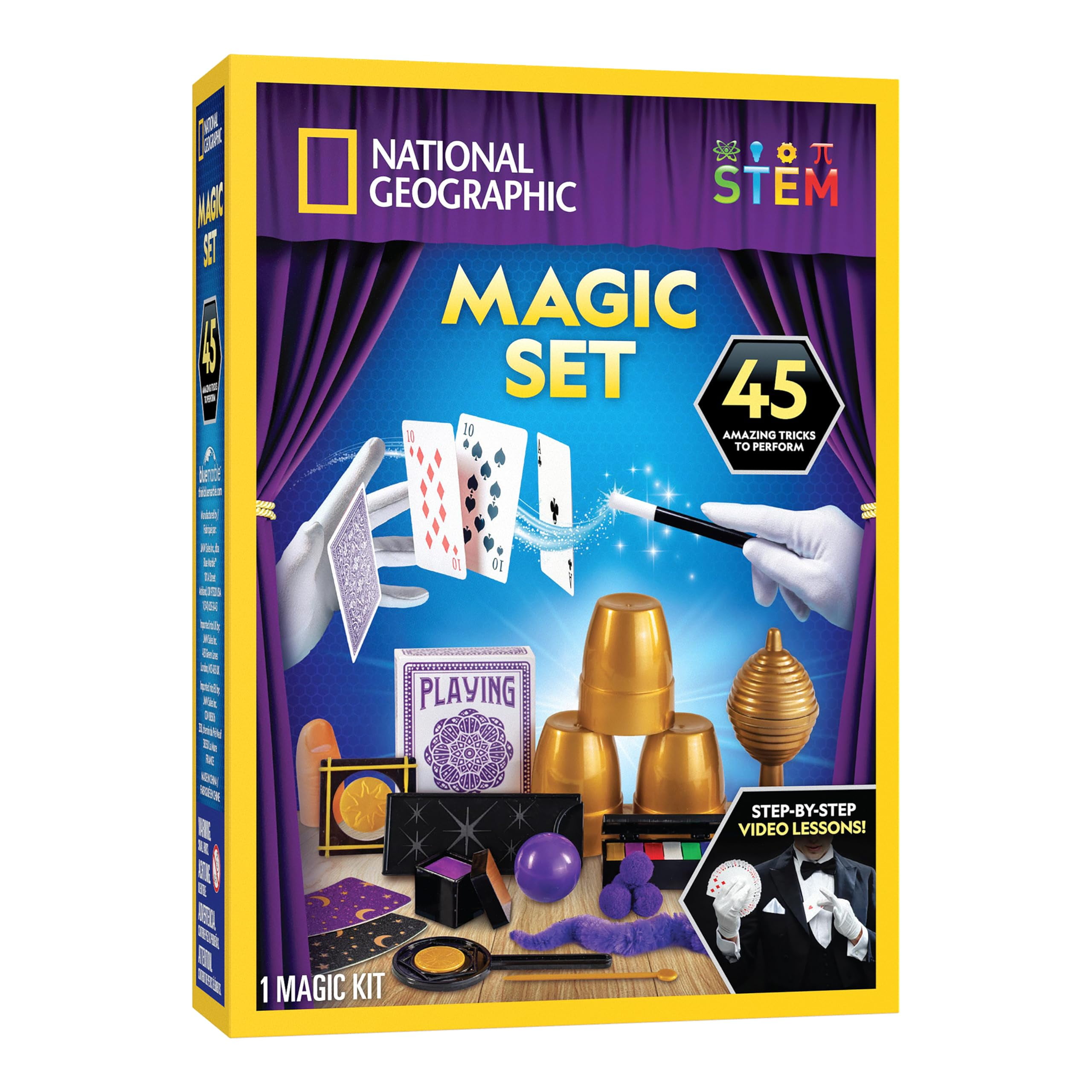 Blue Marble National Geographic Kids Magic Set - 45 Magic Tricks for Kids to Perform with Step ...