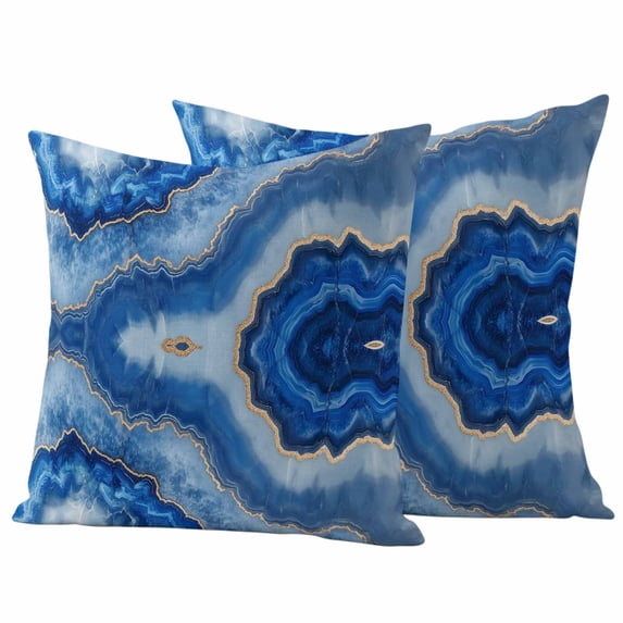 Blue Marble Outdoor Pillow Covers 18"x18" Set of 2,Waterproof Throw ...