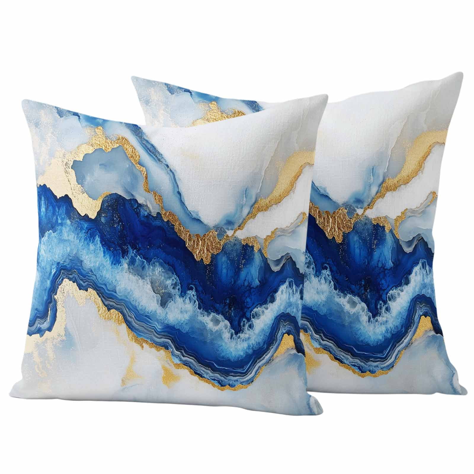 Blue Marble Outdoor Waterproof Pillow Covers, Contemporary Golden ...