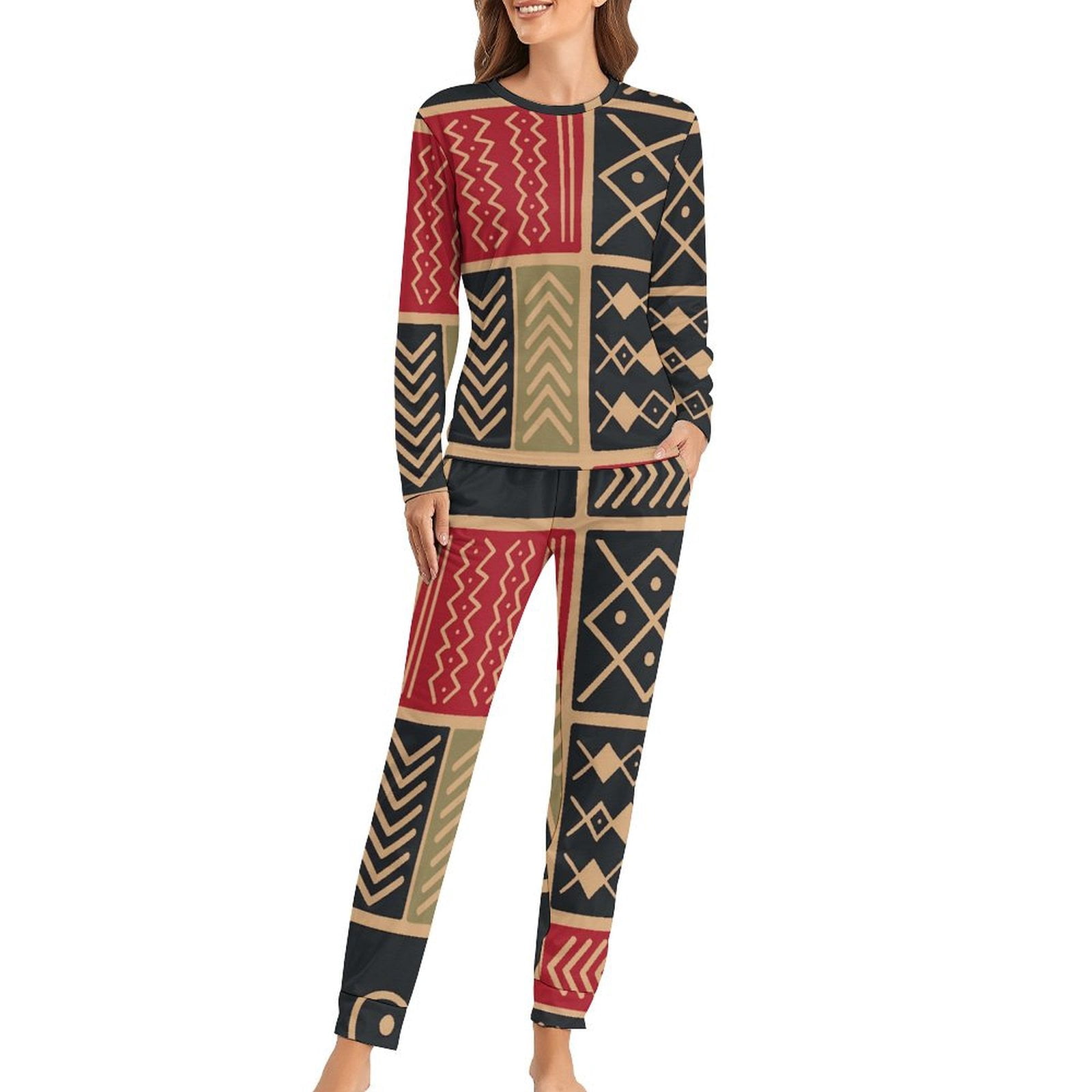 Blue Marble Pajamas Abstract Print Cute Pajama Sets Women Long-Sleeve ...
