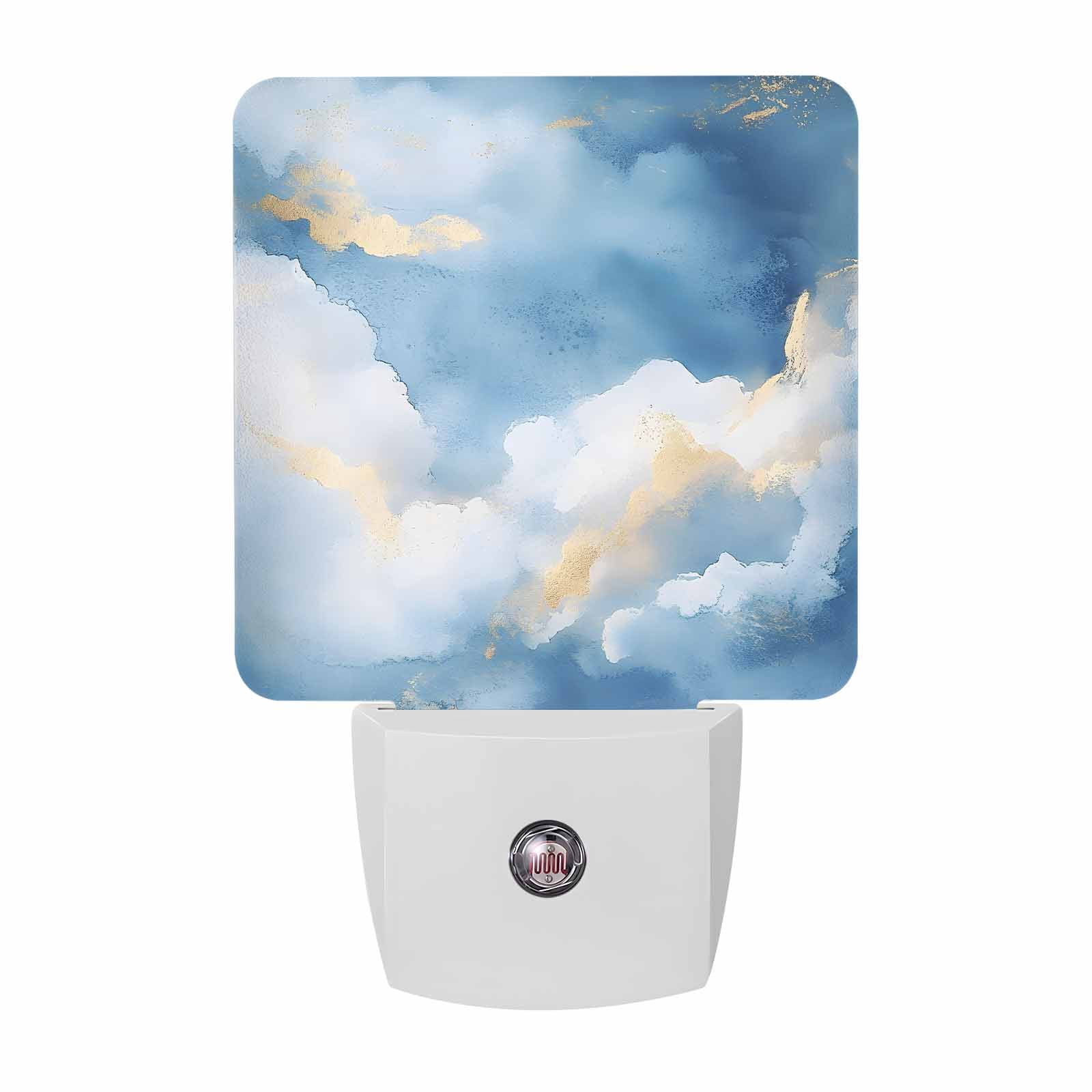 Blue Marble Plug-in LED Night Lights Gold Abstract Cloud Auto Dusk-to ...