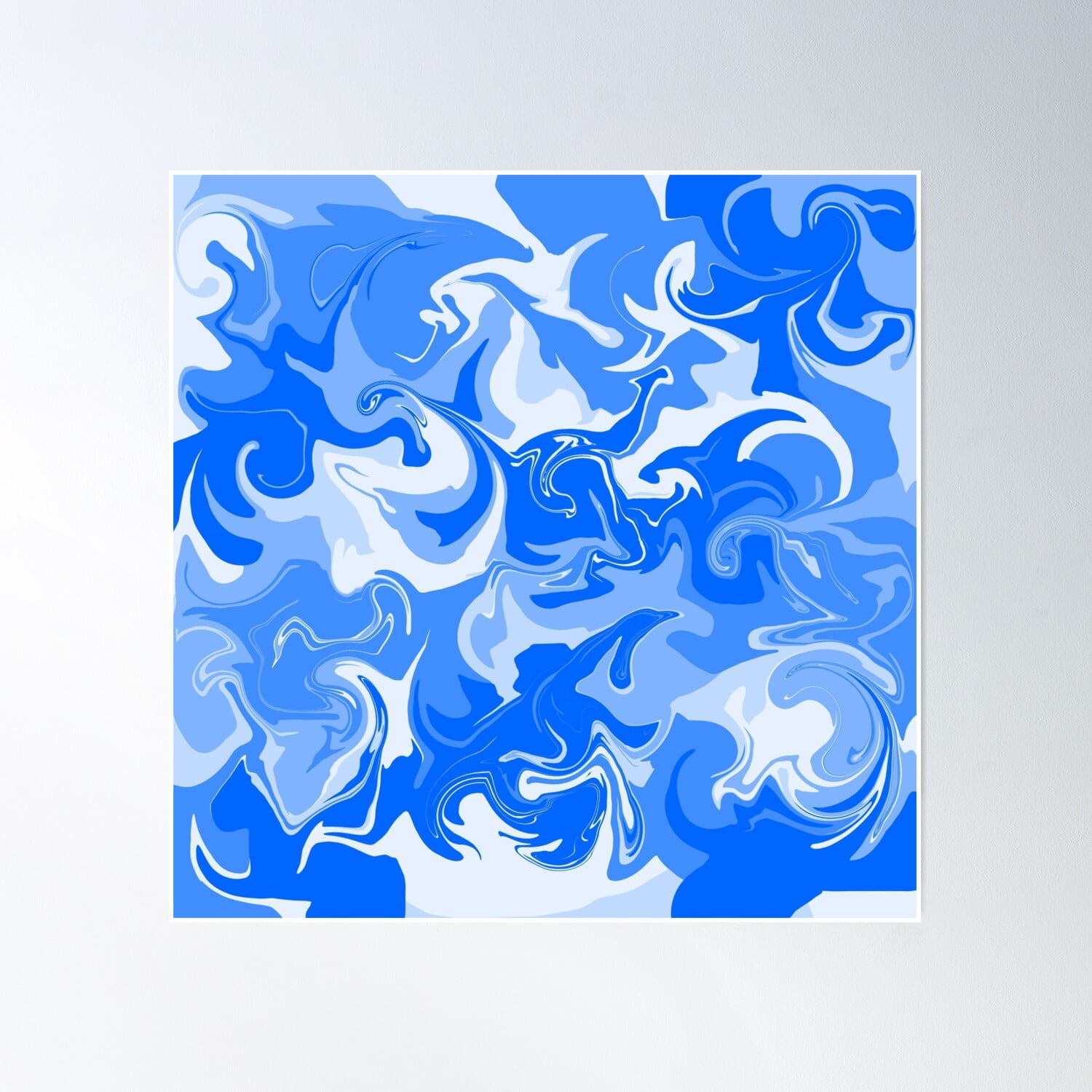 Blue Marble Poster Wall Art, Modern Wall Decor, 16x16 UNFRAMED ...