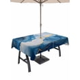 Blue Marble Rectangle Outdoor Tablecloth with Umbrella Hole Gradient ...