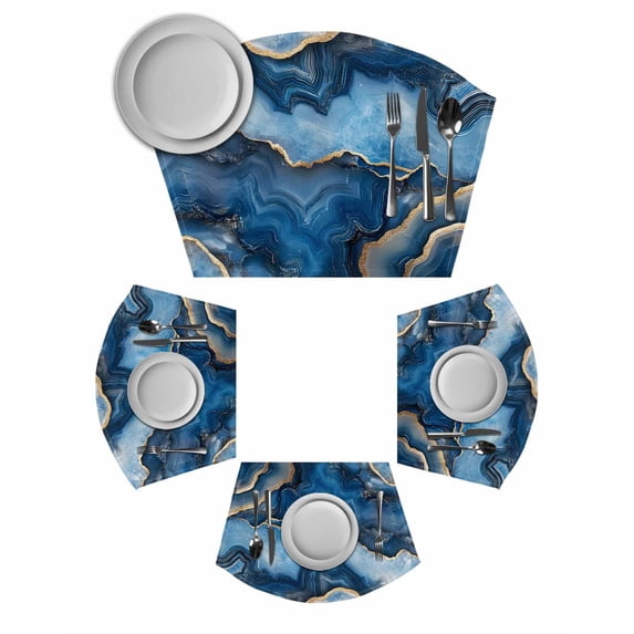 Blue Marble Round Table Placemats Set of 6 Wedge Placemats ...
