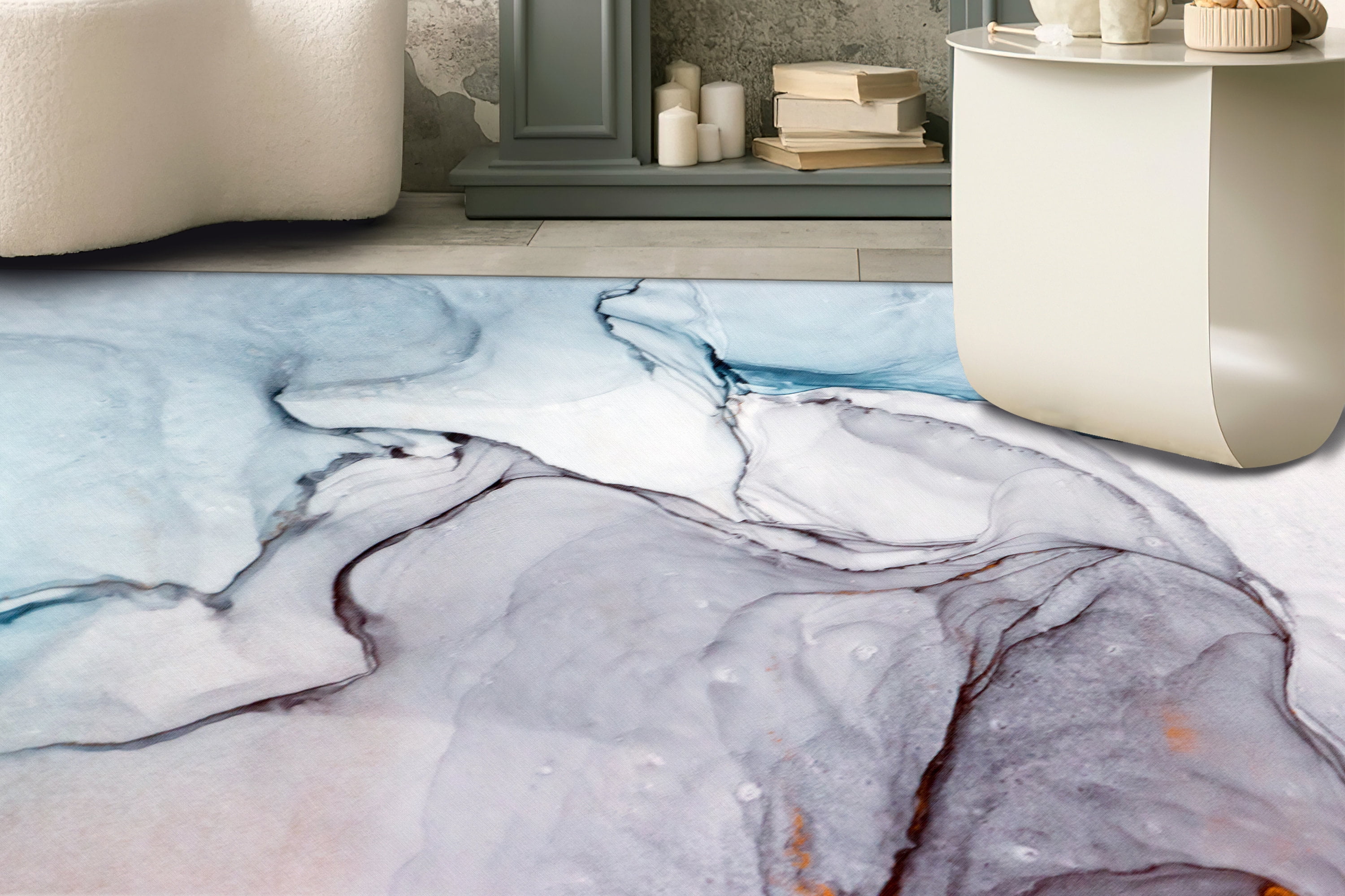 Blue Marble Rugs, Alcohol Ink Rugs, Accent Rug, Luxury Marble Rug, Blue ...