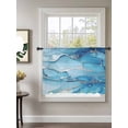 Blue Marble Sheer Curtains 45 Inch Long 1 Panel Modern Abstract Art ...