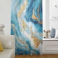 Blue Marble Sheer Curtains 84 Inch Length, Light Filtering Voile ...
