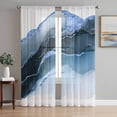 Blue Marble Sheer Curtains for Living Room Bedroom Modern Abstract ...