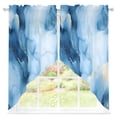 Blue Marble Sheer Curtains Swag Valances for Windows Abstract Modern ...