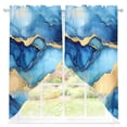 Blue Marble Sheer Curtains Swag Valances for Windows Abstract Ocean ...
