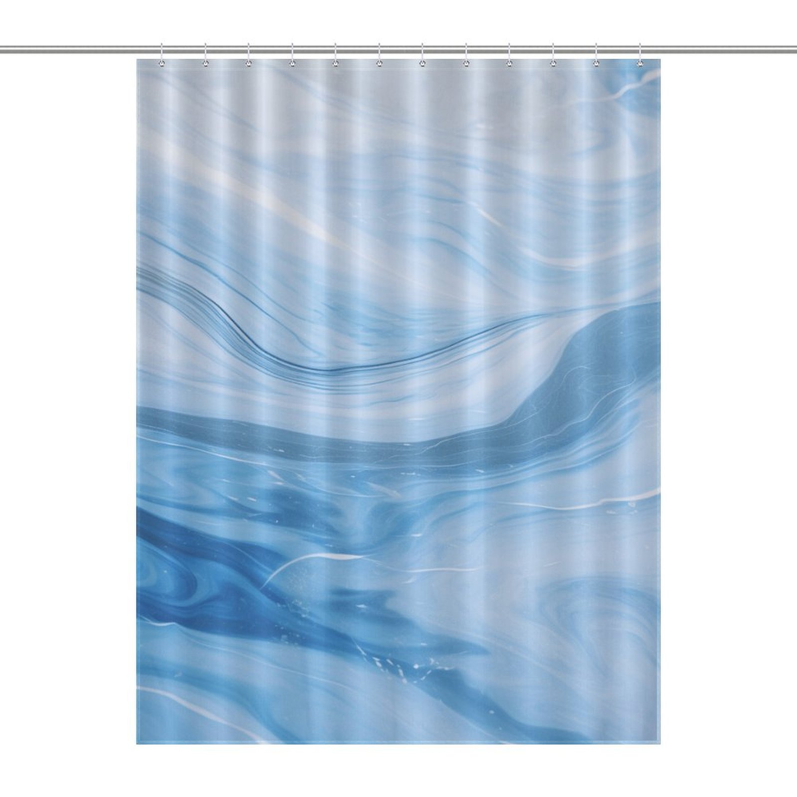 Blue Marble Shower Curtain , Enchanted Forest Scenic Bathroom Decor ...