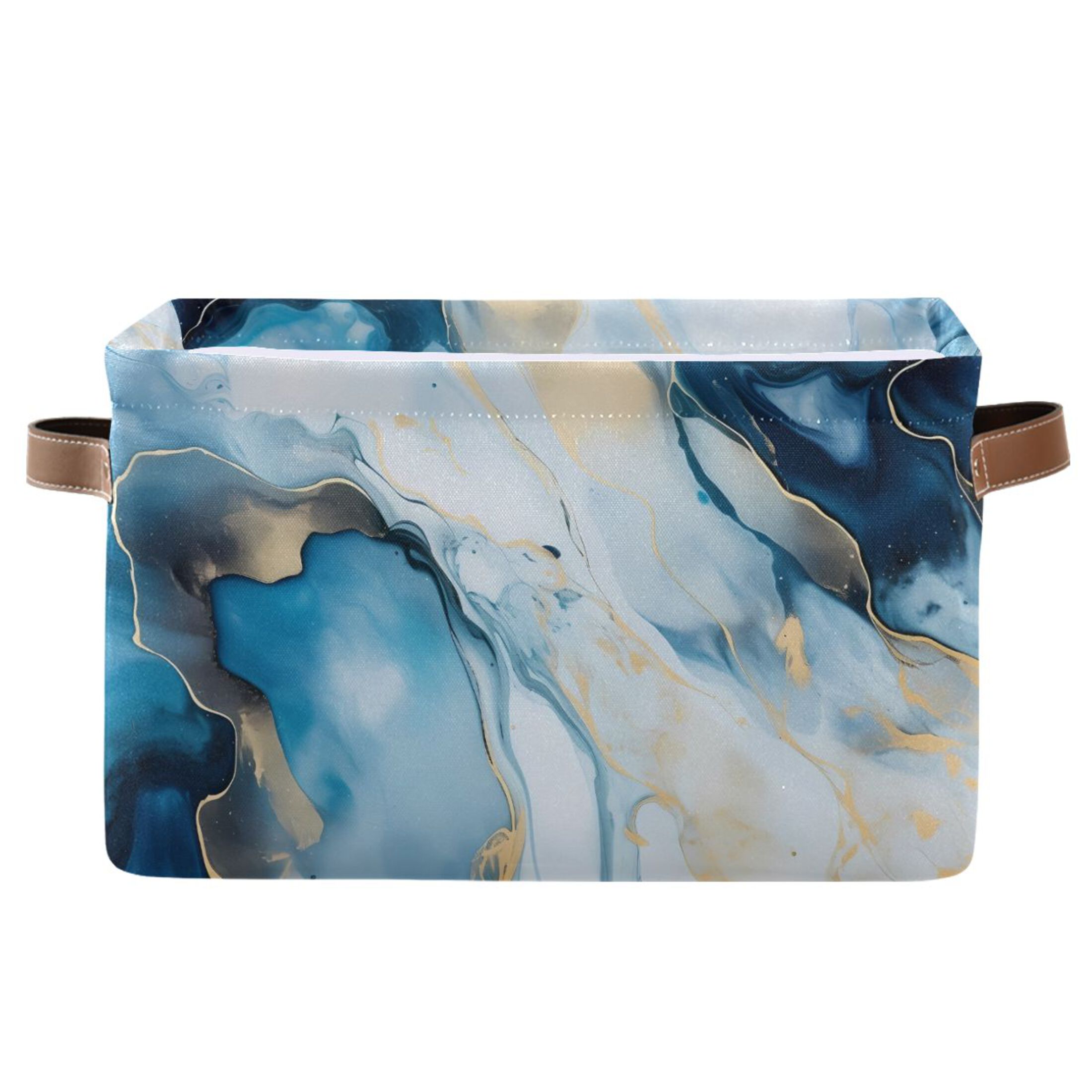 Blue Marble Storage Basket Large Bin Laundry Boxes Toys Foldable Home ...