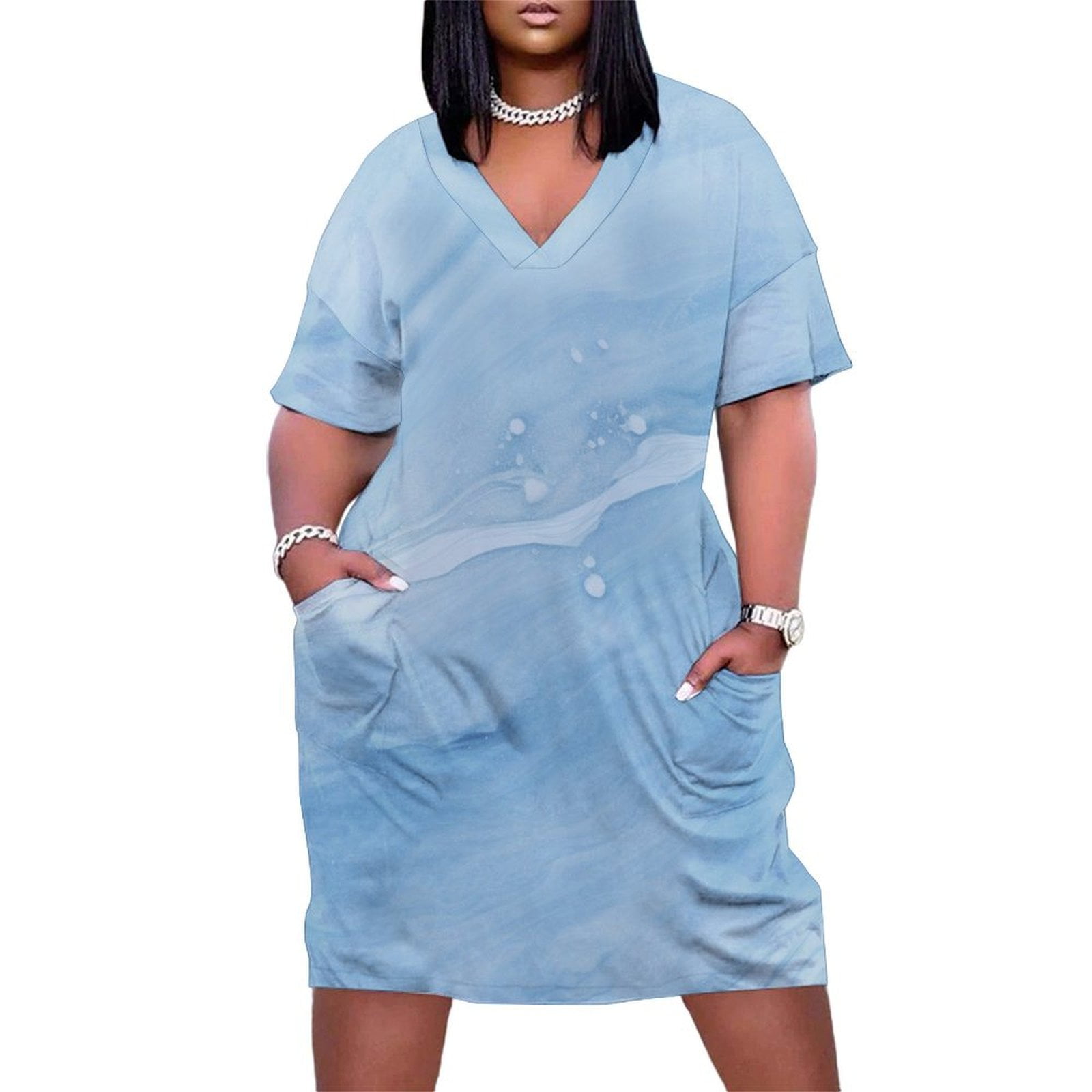 Blue Marble Summer Dresses for Women Beach Boho - Walmart.com