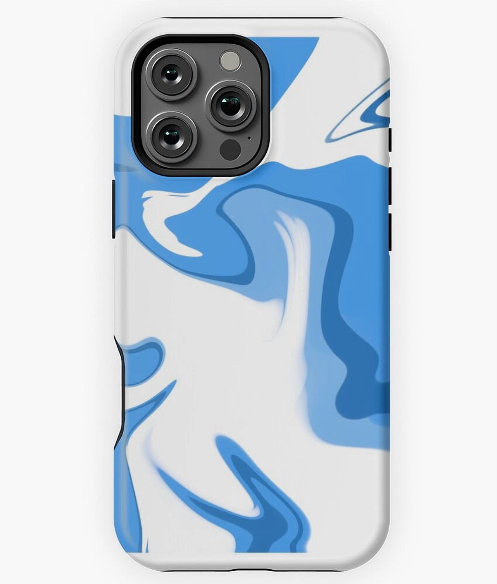 Blue Marble Swirl Abstract Texture N7048 Phone Case for iPhone 17 16 15 ...