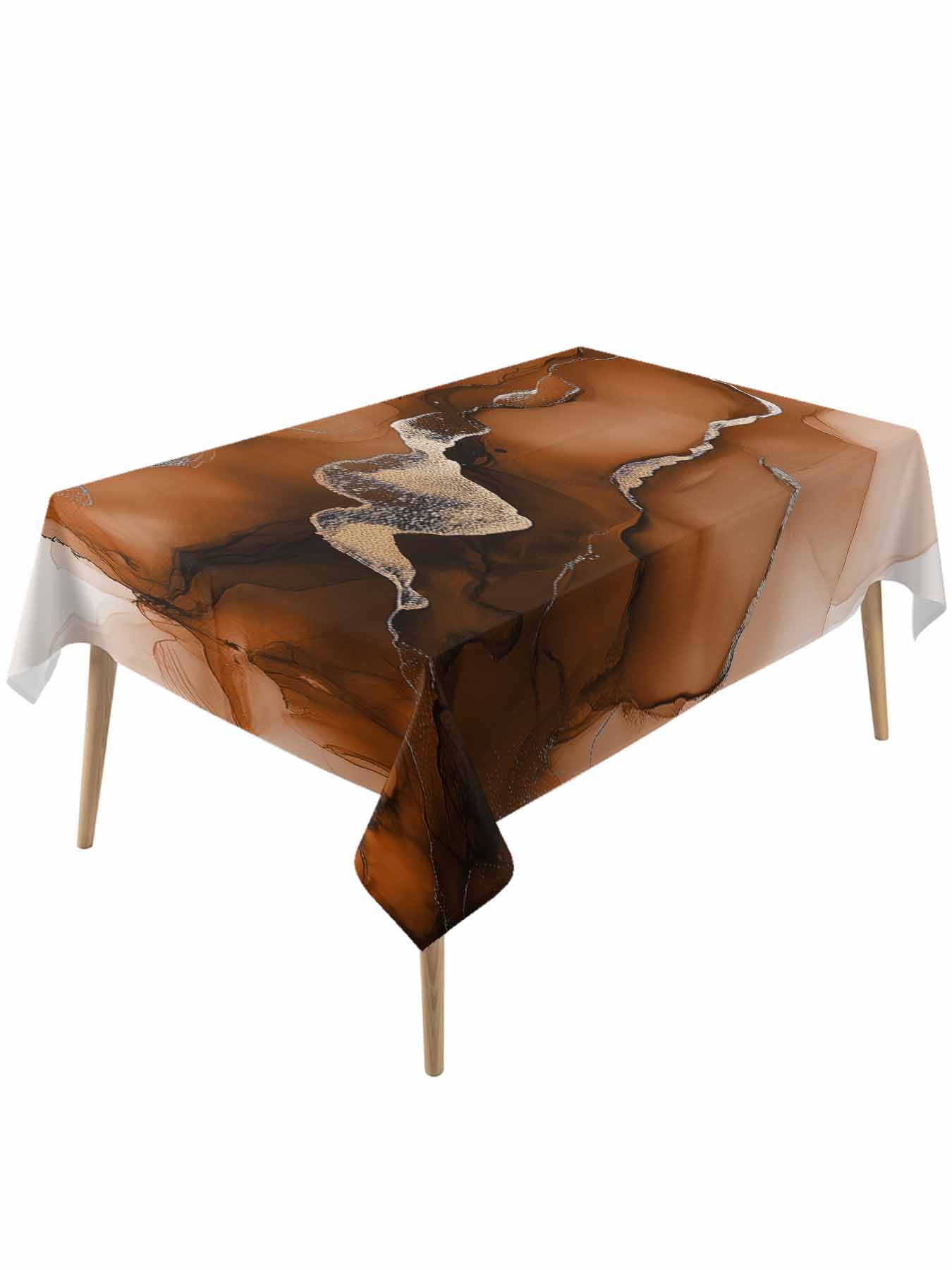 Blue Marble Table Cloth, Modern Ombre Abstract Ink Painting Art ...